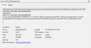 DCOM Permission Errors – The Centauri Files